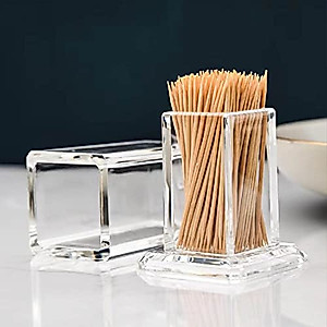 Toothpick Dispenser,Hard Acrylic Material Toothpick holder,Can Hold 200 Toothpicks,Suitable for Living Room,Restaurant,Hotel,Bar