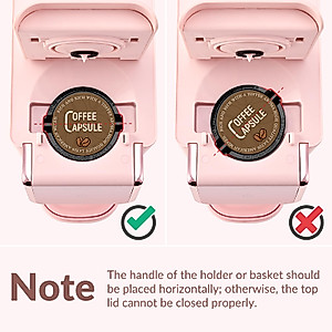 Mecity Pink Coffee Maker Mini Single Serve Coffee Machine Compatible with K Cup Capsule, Ground Coffee, Loose Tea, Small Coffee Pot For Home Use, RV, Apartment, Auto Shut Off 120V 1000W