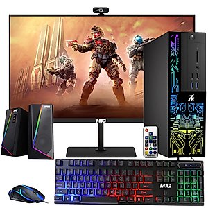 TechMagnet Computer Desktop PC, Intel Core i5-6500, Siwa 6, New MTG 24 Inch Monitor, 16GB RAM, 1TB HDD, 1GB Graphic Card, RGB Keyboard Mouse and Speaker, Webcam, WiFi, Windows 10 Pro (Renewed)