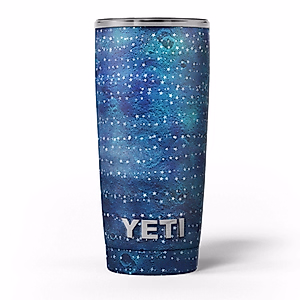 Design Skinz The Grungy Blue Green Stars Surface - Skin Decal Vinyl Wrap Kit Compatible with The Yeti Rambler Cooler Tumbler Cups