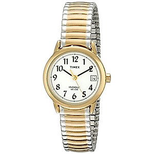 Timex Women's Easy Reader 25mm Watch – Two-Tone Case White Dial with Expansion Band