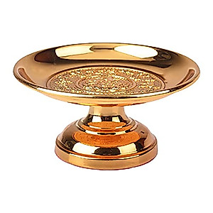 Gralara Buddhist Plate Tribute Serving Trays Dessert dish Rituals Altar Supplies, 10 inch