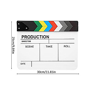 riuty Film Clapperboard 30x25CM Acrylic Movie Clapperboard Professional Director Action Clap Film Photography Tool Suitable for Role Playing Editing Video Production Movie Film Camera Photography(#2)