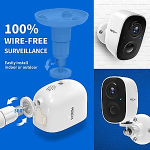 ROCK WiFi Camera Outdoor, 1080P Battery Powered AI Motion Detection, Bullet Surveillance Cameras for Home Security System with Siren Alarm, Night Vision, Waterproof Cloud/SD
