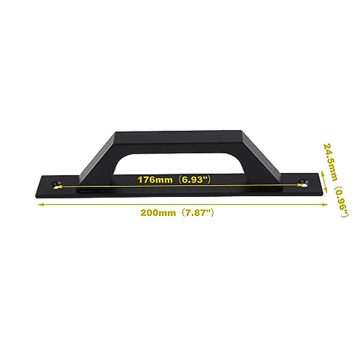 BQLZR Sliding Barn Door Pull Handle 8" for Cabinets Black Aluminum w/Base Pack of 2