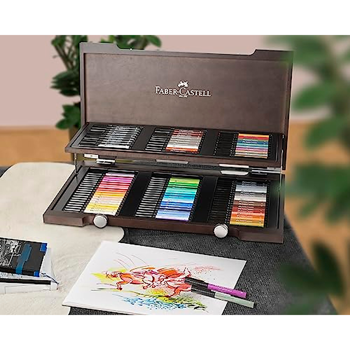 Faber-Castell Pitt Artist Wooden Box, Pack of 90