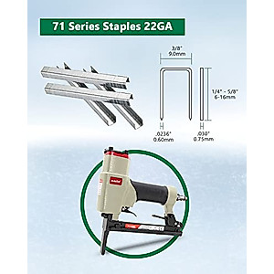 meite 7116BL Pneumatic Upholstery Stapler with Long Nose-1/4-Inch to 5/8-Inch 22 Gauge 3/8'' Crown Fine Wire Stapler