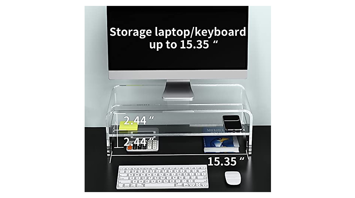 Zimilar 2-Tier Acrylic Monitor Riser | Ergonomic Stand