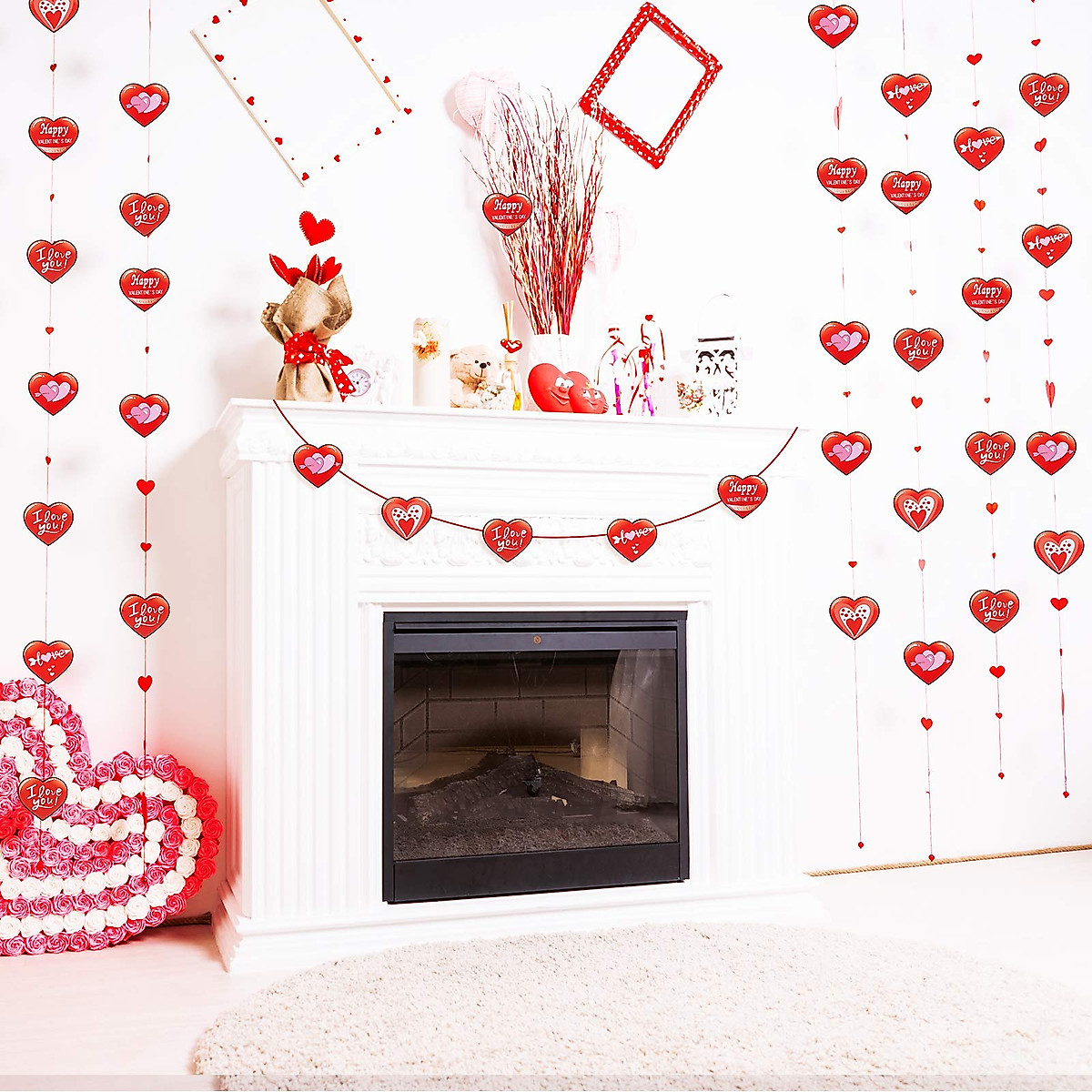 50 Pieces Valentine's Day Cutouts Colorful Heart Cutouts with Glue Point Dots for Bulletin Board Classroom Decoration School Happy Valentines Day Wedding Anniversary Party Supplies