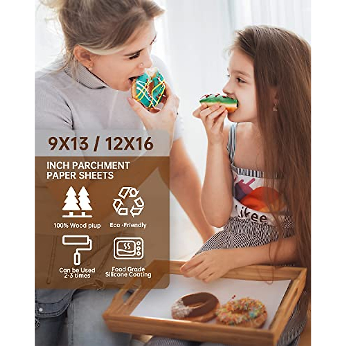 220 Pcs 12x16 In Parchment Paper Sheets, Baklicious Pre-cut Non-Stick Parchment Baking Paper for Air Fryer, Oven, Bakeware, Steaming, Cooking Bread, Cupcake, Meat, Cookies