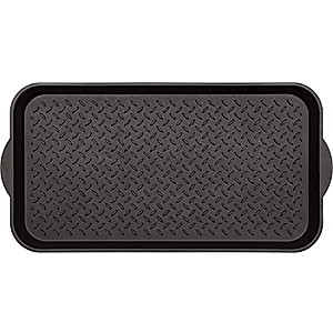 Mohawk Home Boot Tray All Weather Waterproof Mat for Entryway, Shoes, Pet Food Tray, Garden, Indoor Outdoor Black Plastic 1'3"x2'5"