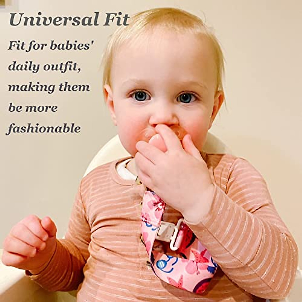 Babygoal Neutral Pacifier Clips, 6 Pack Binky Paci Holder and Leash for Boys and Girls Fits for Most Pacifier, Binkie Styles & Baby Teethers & Toys and Gift 6PS10