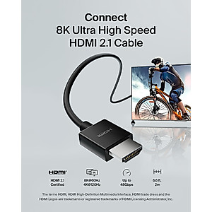 Belkin Ultra HD HDMI 2.1 Cable 6.6FT/2M, 4K Ultra High Speed HDMI Cable, 48Gbps HDMI 2.1 Cord, Dolby Vision HDR & 8K @60Hz, 10K Streaming - Compatible w/ Playstation, PS4, PS5, Xbox Series X, & More