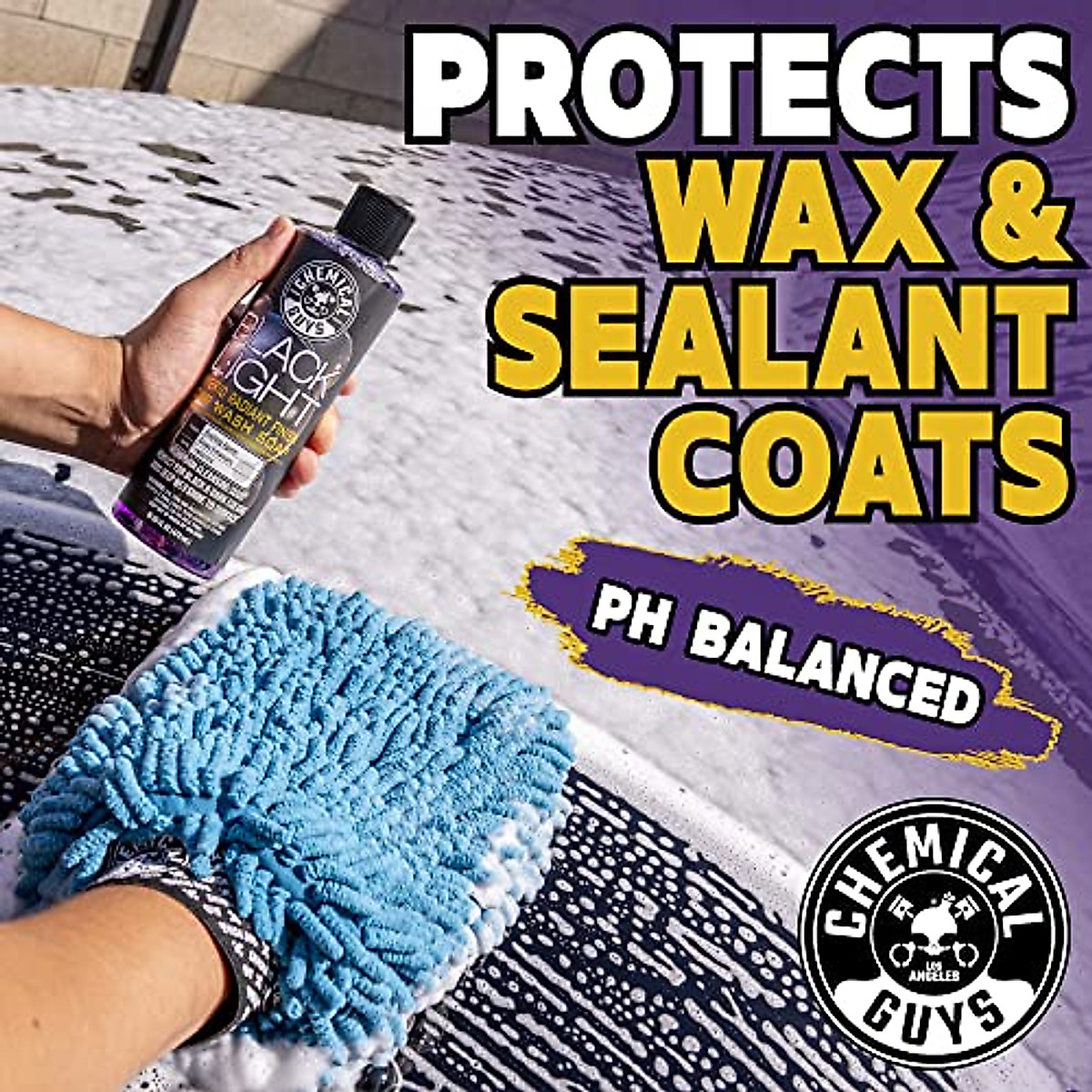 Chemical Guys CWS61916 Black Light Foaming Car Wash Soap(Works with Foam Cannons, Foam Guns or Bucket Washes)Safe for Cars,Trucks,Motorcycles,RVs&More,16 fl oz, Black Cherry Scent(packaging may Vary)