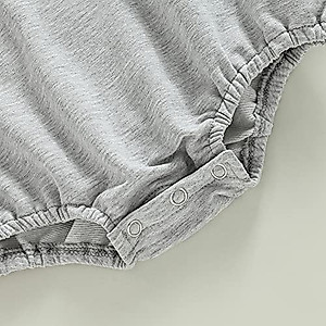 Thorn Tree Newborn Baby Boy Hooded Sweatshirt Long Sleeve Solid Romper Infant Baby Fall Winter Onesie Outfits (Gray,3-6 Months)