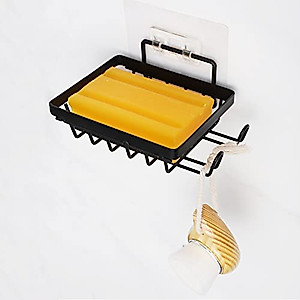 Lunuxiki Shower Caddy Adhesive 6-Pack Rustproof Shower Shelf with Soap Holder, No Drilling Shower Organizer with 4 Hooks, Bathroom Shower Rack Shelves for Inside Shower, Bathroom, Kitchen Storage