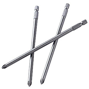 Rocaris 6 in Phillips Screwdriver Bit Sets 1/4 Inch Hex Shank Magnetic Screwdriver Bits Cross Head S2 Steel Screwdriver Bits 10 Pack