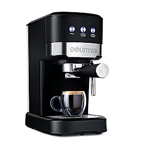 Gourmia 15-Bar Espresso Maker with Powerful Frothing Wand with 1.2L Removable Water Reservoir, Black