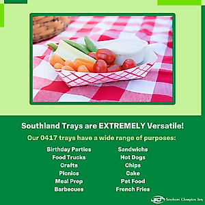 Southern Champion Tray 0417 #200 Southland Paperboard Food Tray, 2 lb Capacity, Red Check (Case of 1000)