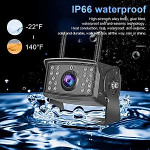 RV Backup Camera Wireless HD 1080P 2 Infrared Night Vision Bluetooth Rear View Cam 7‘’DVR Touch Key Monitor Kit Adapter for Furrion Pre-Wired RV Trailer Truck Camper Van Crane 4 Channels DAJKRTIA K7