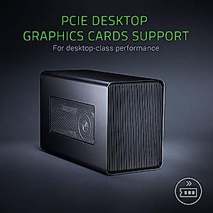 Razer Core X Aluminum External GPU Enclosure (eGPU): Compatible with Windows & MacOS Thunderbolt 3 Laptops, NVIDIA/AMD PCIe Support, 650W PSU, Classic Black