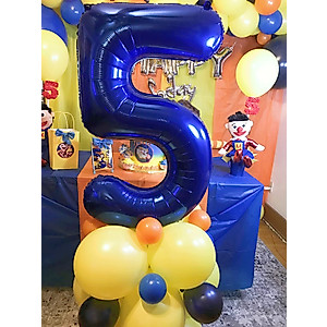 Number 5 Balloon 40 Inch for 5th Birthday Decorations, 15 25 35 50 Mylar Big Navy Blue Foil Number Balloons for Wedding Anniversary Party Decor