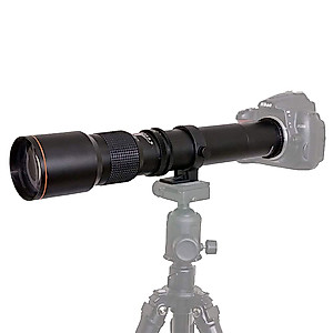 Hi-Resolution 500mm/1000mm Manual Preset Telephoto Reflex Lens for Canon EOS Rebel T3i, T4i, T5, T5i, T6, T7, T6i, T6s, T7i, SL1, SL2, EOS 60D, 70D, 77D, 80D, 5D III, 5D IV, EOS 7D, 7D II, 90D Cameras