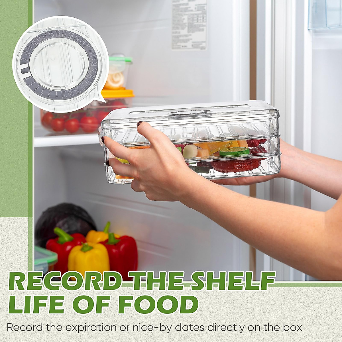 SiliFine Deli Meat Container for Fridge Organizer Food Storage Boxes with Lid Stackable Lunch Meat Container Airtight Deli Holder for Refrigerator Organizing Salami Cold Cut Turkey Bacon Pantry