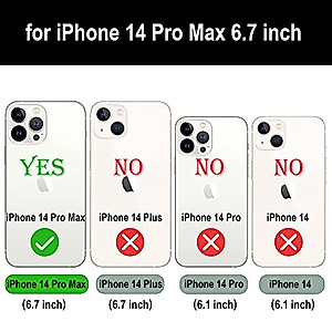 DKDKSIP for iPhone 14 Pro Max Wallet Case for Women, Support Wireless Charging with RFID Blocking Card Holder, Leather Zipper 2 in 1 Detachable Magnetic Phone Case with Crossbody Strap Wristlet, Black