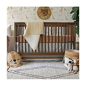 Crane Baby Blanket, Soft Cotton Quilted Nursery and Toddler Blanket for Boys and Girls, Light Yellow, 36” x 36”