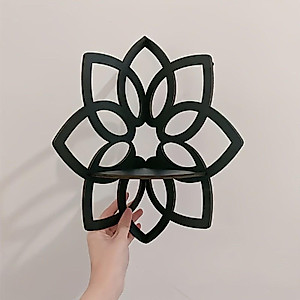 Bagmrteho Lotus Corner Shelves, Wooden Flowers Wall Corner Shelves Wooden Floating Shelves Crystal Display Shelf Boho Wall Corner Shelves for Home Offices (A)