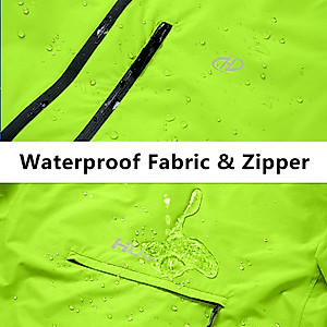 Men's Cycling Running Rain Jacket Lightweight Waterproof Biking Hiking Windbreaker Raincoat Reflective Packable