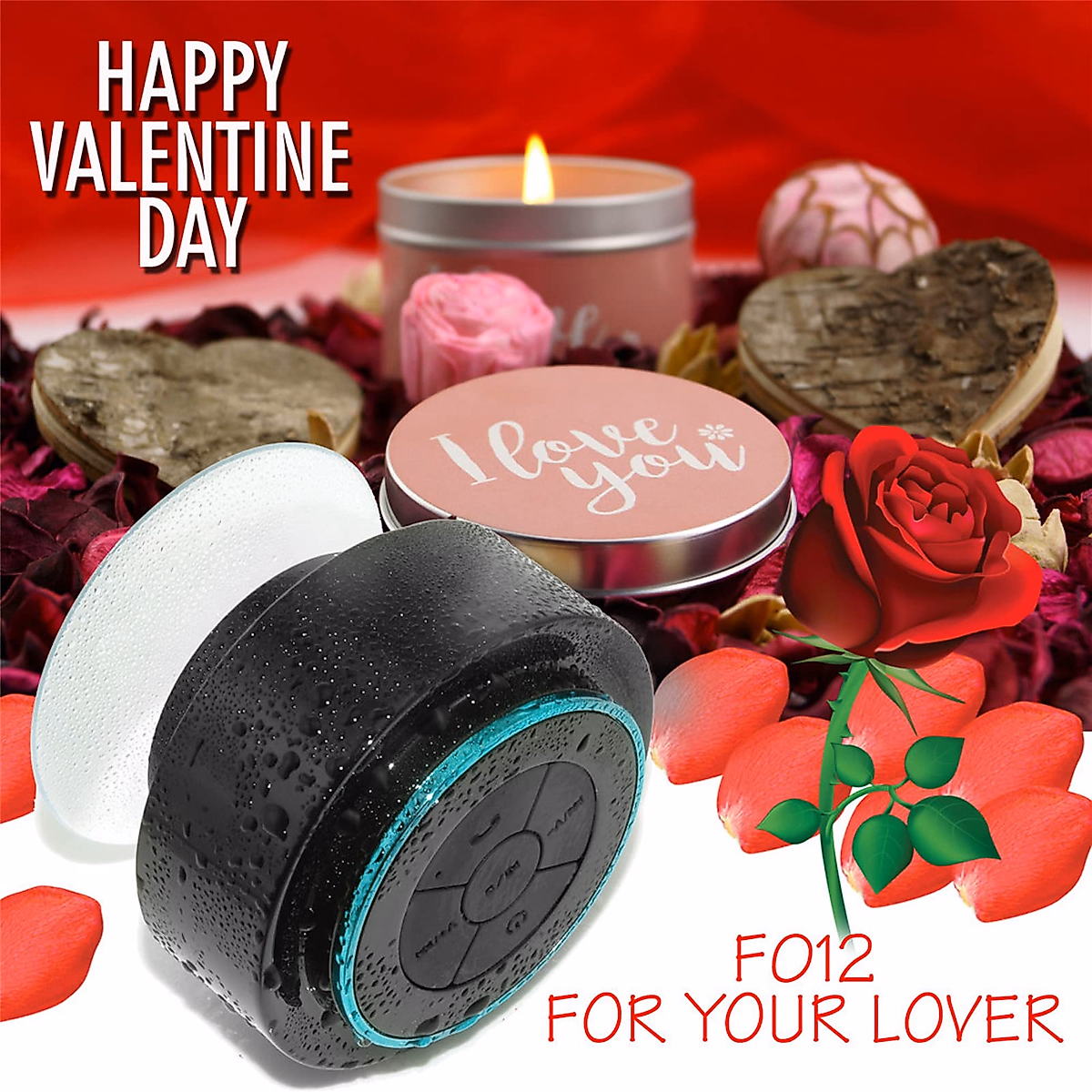 Bluetooth Shower Speaker, Waterproof Bathroom Stereo, Portable Wireless Outdoor Speaker with Suction Cup, 15KG Tension for Home, Pool, Beach