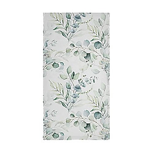 Wamika Leaves Hand Bath Towel Green White Kitchen Bathroom Faucet Towel Botanical Flowers Fingertip Towel Set Highly Absorbent SPA Gym Guest Shower Towels 16x30 Inch Holiday Decorations