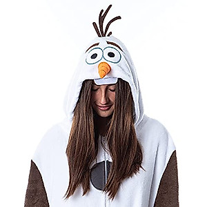 Disney Frozen Adult Olaf Kigurumi Costume Union Suit Pajama For Men Women (L/XL) White