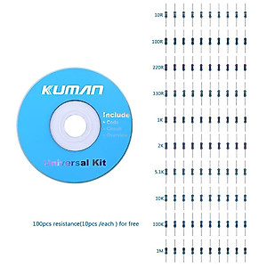 kuman Compatible For Arduino Raspberry pi Sensor kit, 37 in 1 Robot Projects Starter Kits with Tutorials Compatible for Arduino RPi 3 2 Model B B+ K5