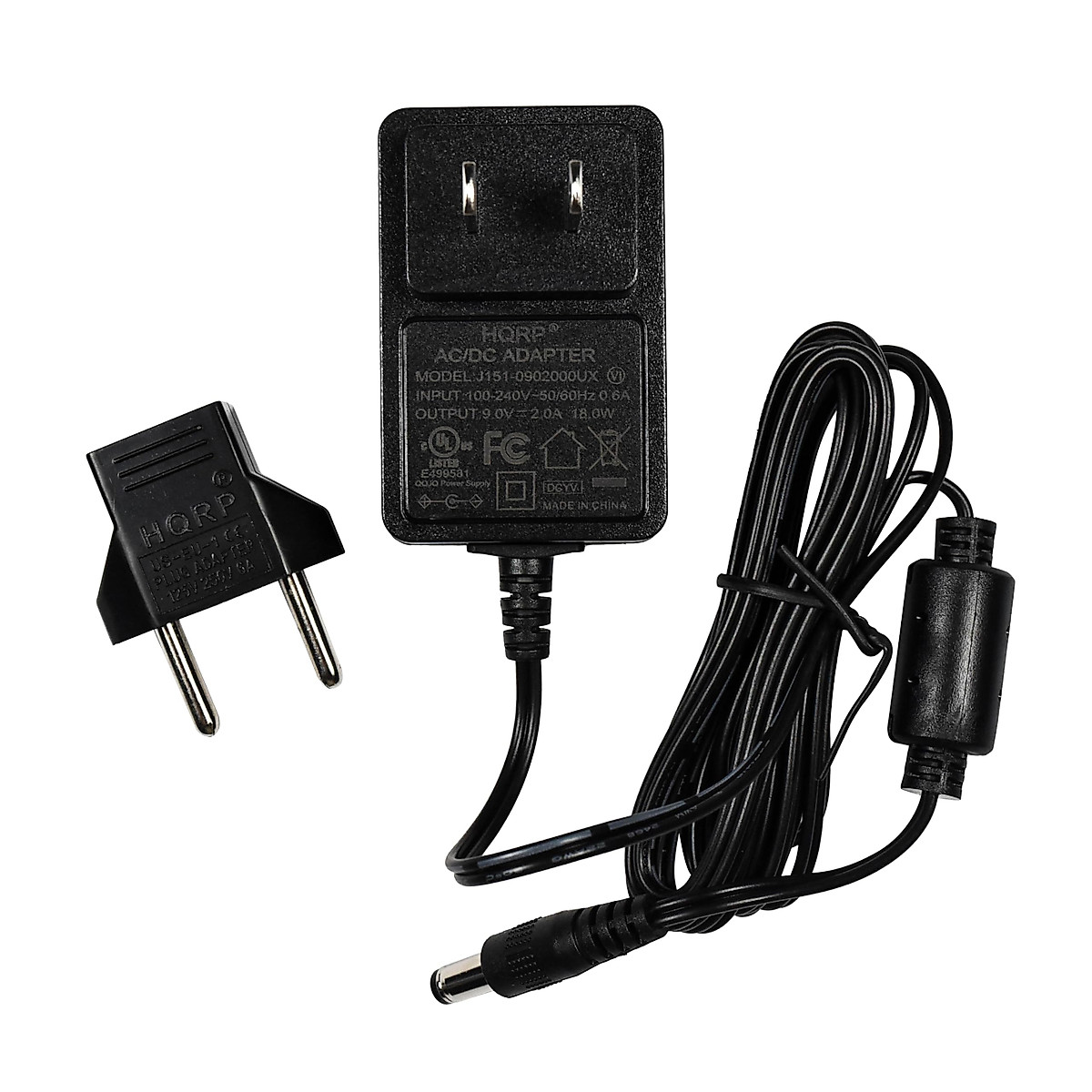 HQRP AC Adapter compatible with Concertmate 1000 1000M 1070 410 660 670 680 690 900 970 980 Keyboard Power Supply Cord Adaptor Radio-Shack + Euro Plug Adapter
