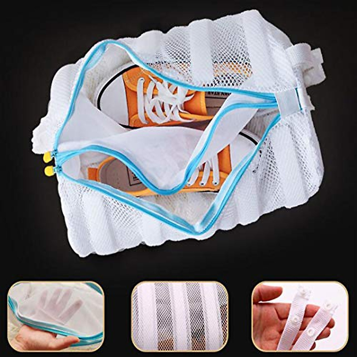 Shoes Wash Bag -Wannoc Large Shoes Laundry Bags for Washing Machine,2 in 1 Laundry Dryer for Shoes Sneakers Socks Shoes and Delicates