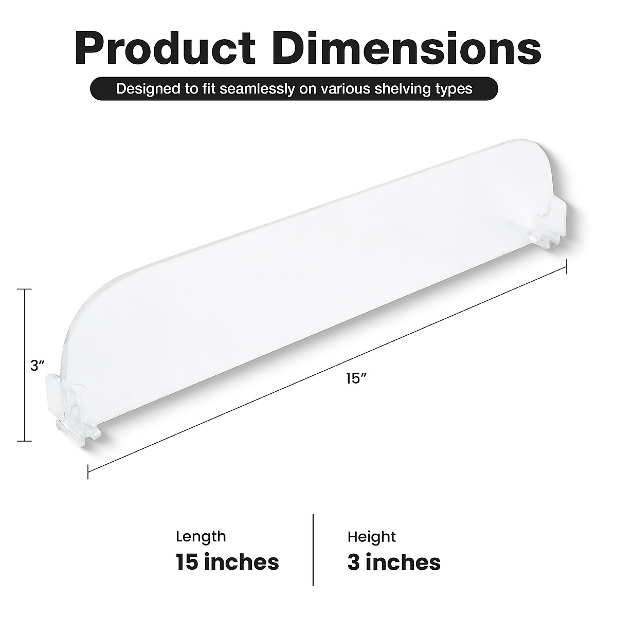 NEXTLEVEL FIT Pack of 3 Dividers for Shelf Pushers - Hardware Accessories for Smoke Shop, Convenience Store - Drink, Box & Cigarette Display Dispenser Organizer - for Gondola Shelves 15" & Above