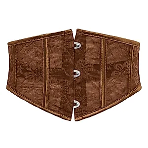 Scarlet Darkness Corset Belt Women Lace Up Waist Belt Ren Faire Underbust Corset Brown Size 10