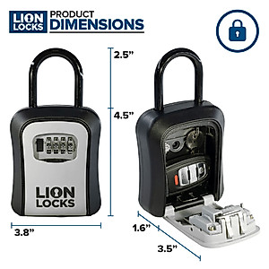 Key Lock Box, Lock Box for Keys, Key Lock Box with Code, 4 Digit Combination Lockbox for Keys Outdoor, Wall Mount Key Lockbox for Outside Portable Waterproof, Realtor Lock Box (Gray, 1 Pack)