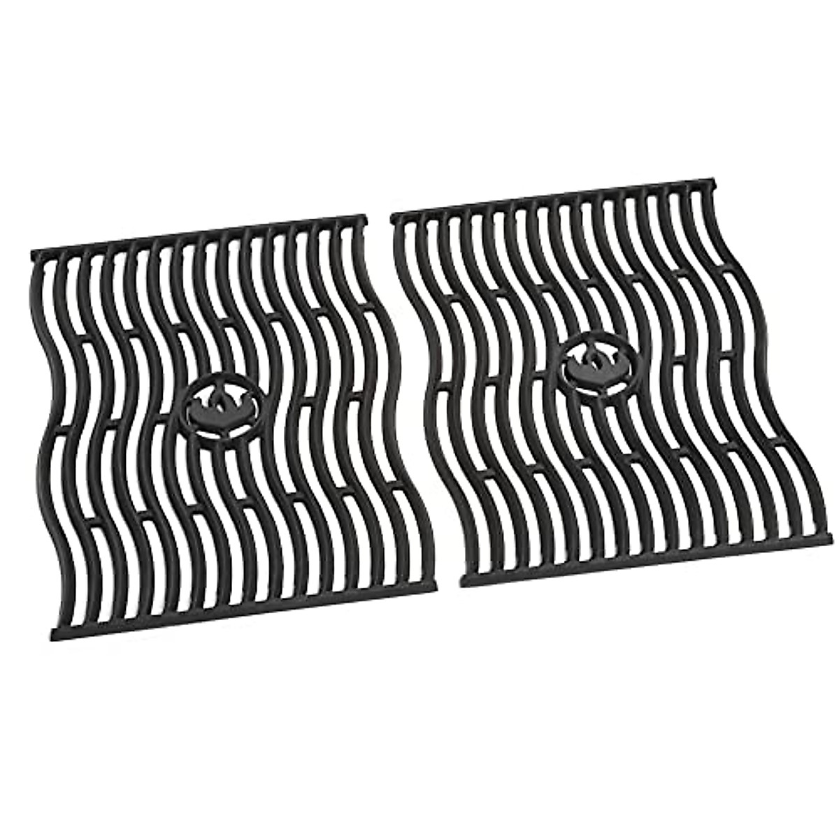 Napoleon S83005 Replacement Porcelainized Nonstick Cast Iron Waved Cooking Grids for Prestige 500 Series Model Grills, Black (Set of 2)