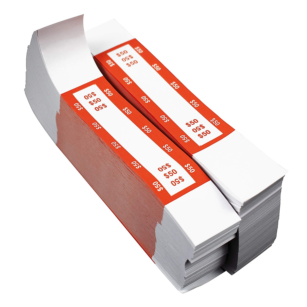 Royal Sovereign $50 Currency Straps, Orange, 1000 Count (RMCS-0050)