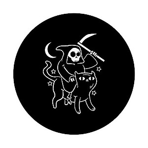 Grim Reaper Ride Satan Cat Demonic Evil Devil Occult Satanic PopSockets PopGrip: Swappable Grip for Phones & Tablets