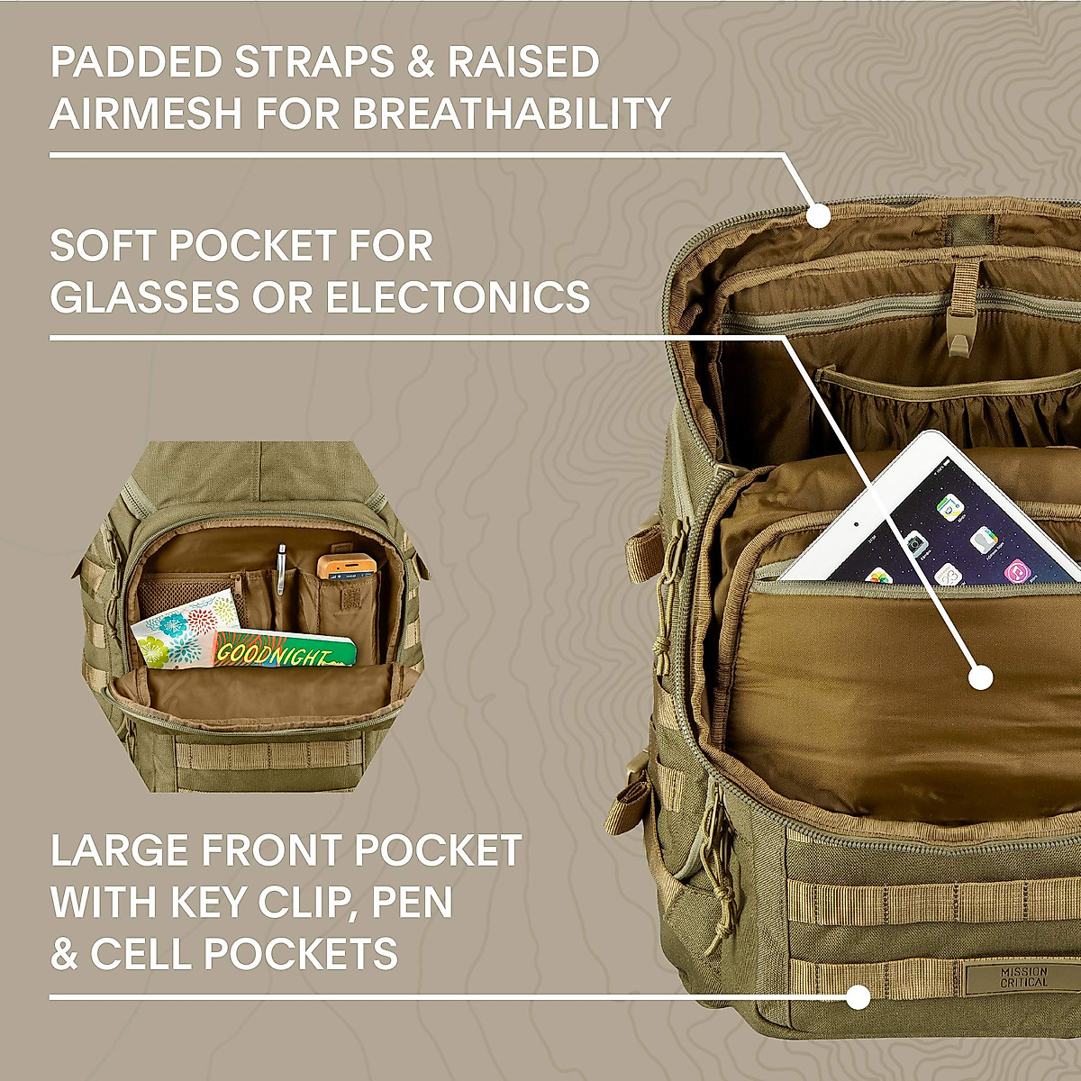 Mission Critical | S.01 Backpack | Baby Gear for Dads | Diaper Bag Backpack (Coyote)