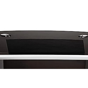 Zuri Furniture 83" Modern Kennedy Executive Dark Wood Desk with Left Return