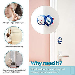 Baby Finger Pinch Guard Baby Door Stopper Safety Cute Penguin Doorstop Slam Stopper for Prevent Kids and Pet Finger Injuries, Door Slams, Getting Locked(1pieces)