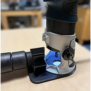 Sub-Base With Dust Collection Fittings for Bosch Colt 1.25-HP Trim Router (GKF125CEK) - Buried Cuts, Dadoes, Grooves, Edges, and More! (Threaded Bushing Hole) - Made in USA
