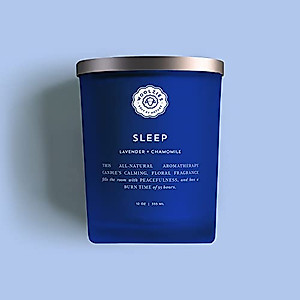 Woolzies Natural Soy Wax Candle | Hand Poured, Long Lasting, Reusable Glass Jar Scented Candle | 12 OZ (Sleep Lavender + Chamomile)