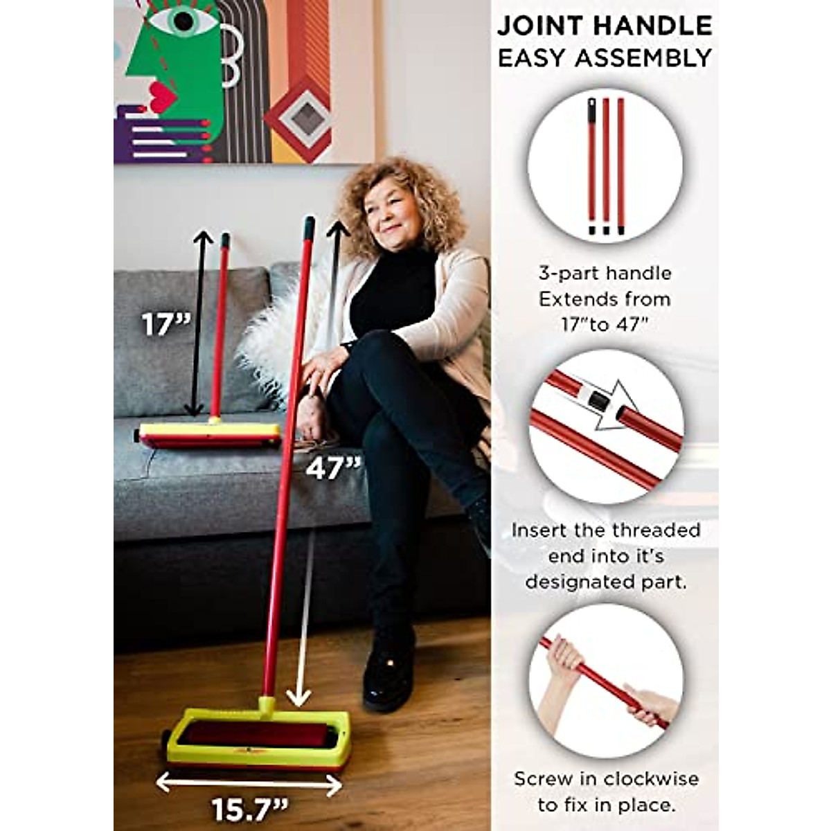 LeBRUSH 2.0 Pet Hair Remover for Carpet for Short & Long Cat, Dog Hair | Remover for Carpet & Couch, Carpet Rake, Pet Hair Removal Tool, Carpet Broom, Pet Hair Rake, Dog Fur Remover